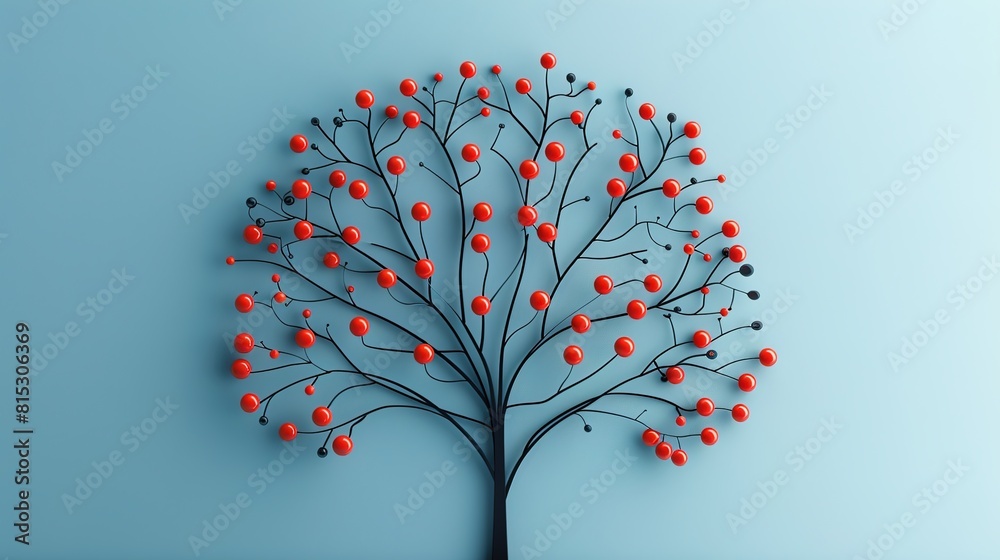 Probability tree diagram branching out to illustrate various possible ...