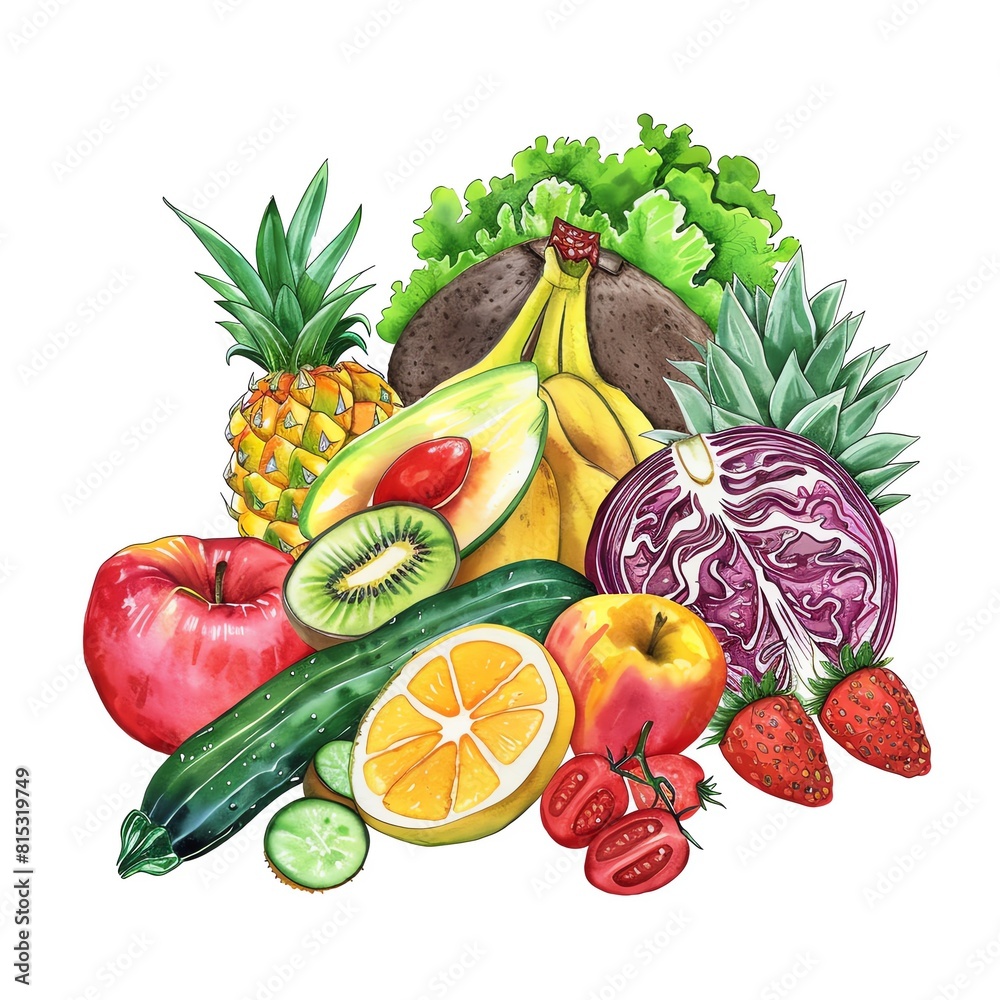 ColorfulShu Guo Cha Hua Su Cai ,Shou Hui Shui Cai Hua Feng ,Qing Xin Zi Ran ,Gua He Yong Yu Shi ...