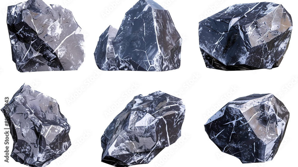 Snowflake Obsidian Healing Crystal Collection Isolated on Transparent ...