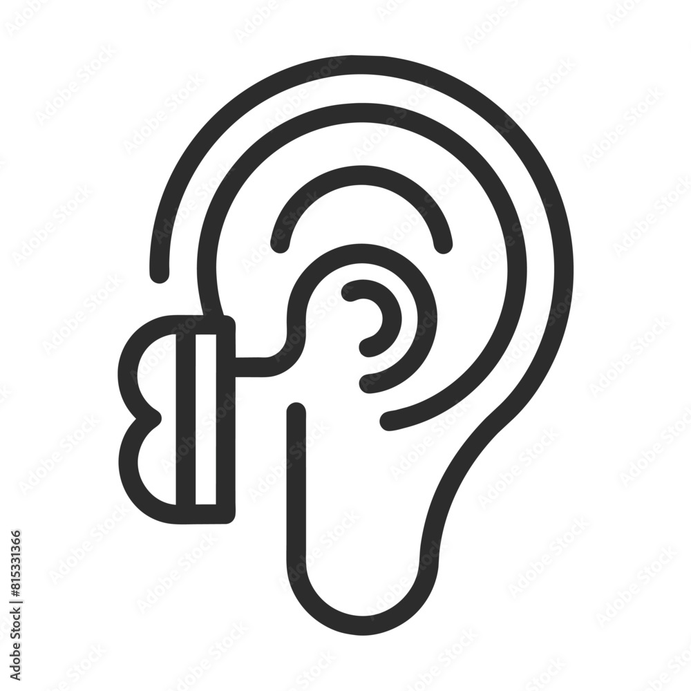 Assistive Listening Systems Symbol. deafness line icon, outline vector ...