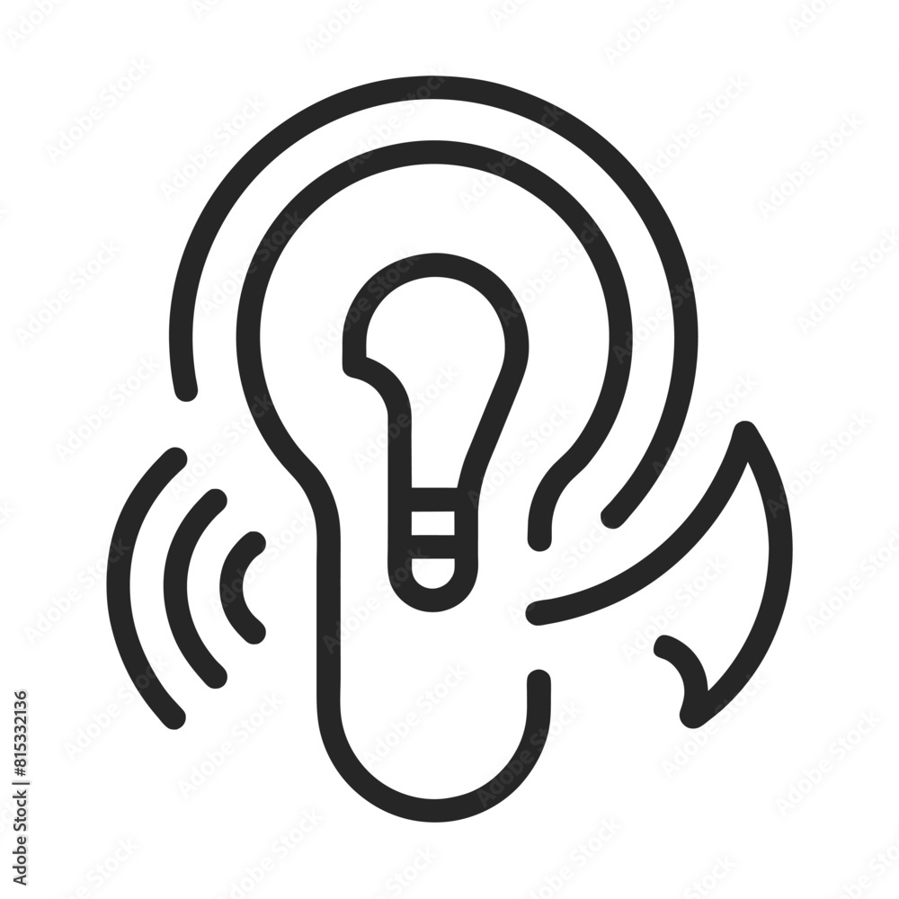Assistive Listening Systems Symbol. deafness line icon, outline vector ...
