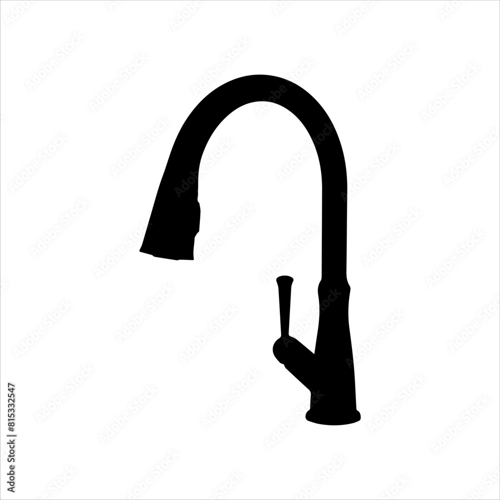 Kitchen faucet silhouette icon logo vector illustration isolated on ...