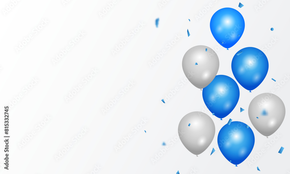 Celebration party banner with Blue color balloons background. Grand ...