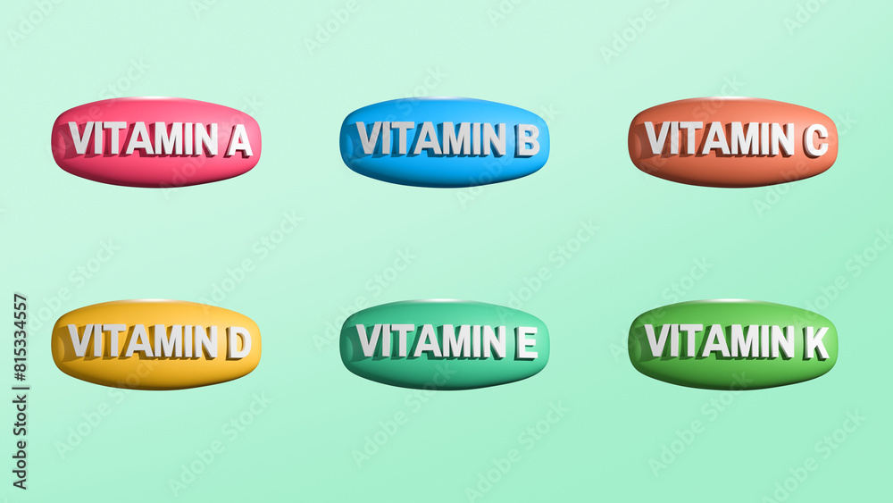 Set of Multi Vitamin complex icons. Multivitamin supplement. Vitamin A ...
