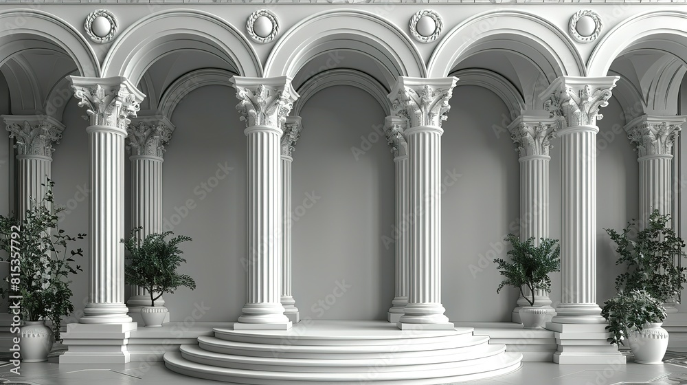 Background podium column 3d roman luxury greek white ancient display ...