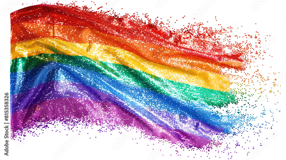 A vivid fade out rainbow flag with glitter for LGBT on a transparent ...
