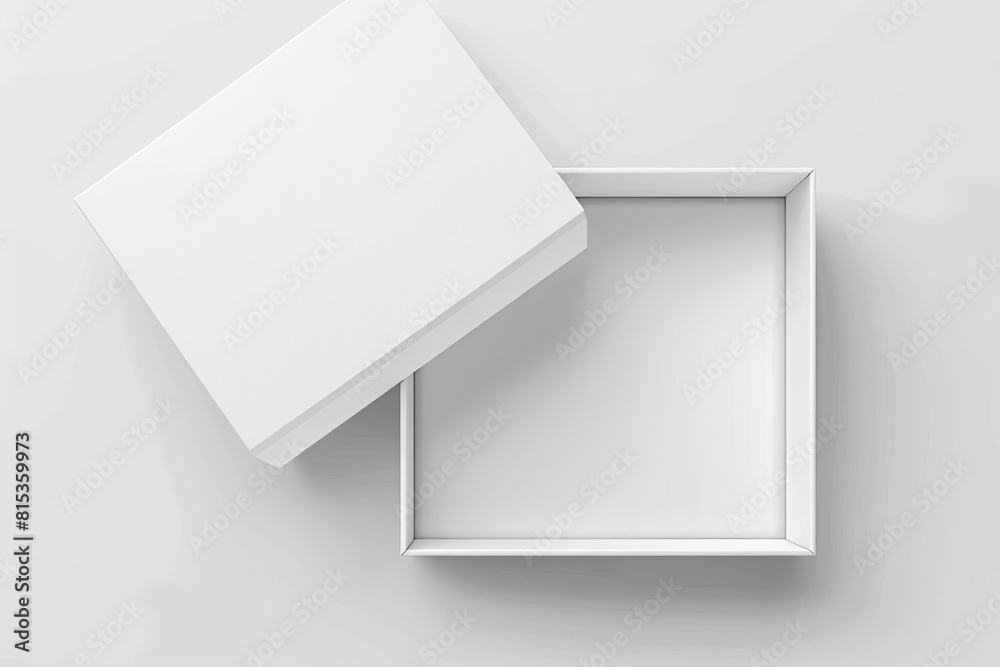 White box mock up vector 3D model top view. Isolated blank realistic ...