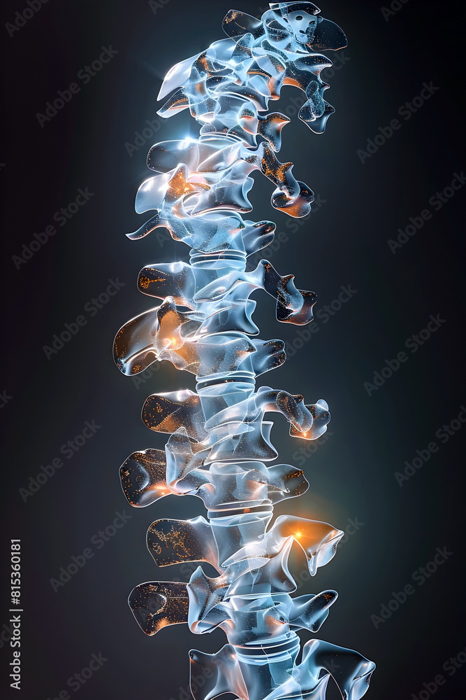 Detailed X-Ray Scan of Full Spine Showcasing Intricate Vertebrae ...