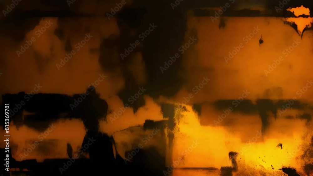 scary horrible animated grunge background. horror flashes of yellow ...