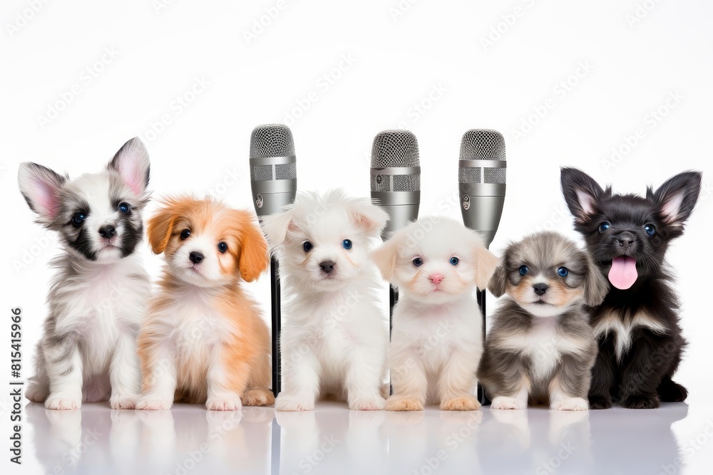 Animals singing karaoke with microphones and flashing lights on ...