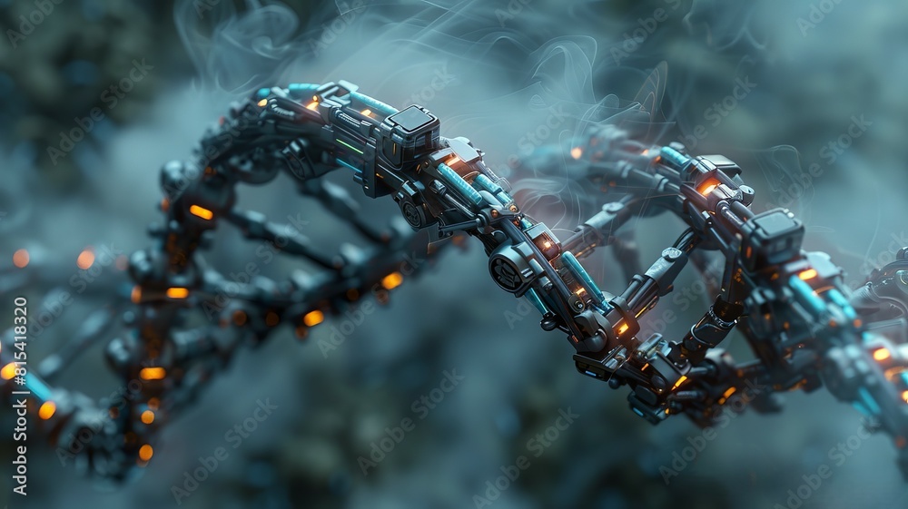 Ilustrace „DNA replication with smoke effects in a cinematic ...