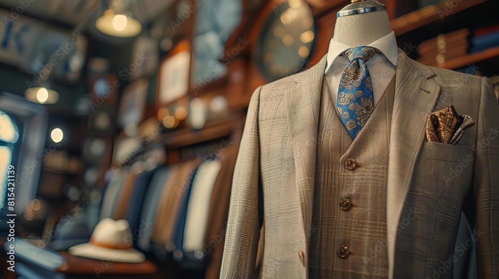 Suit fitting for a bespoke gentleman close up ethereal overlay in an ...