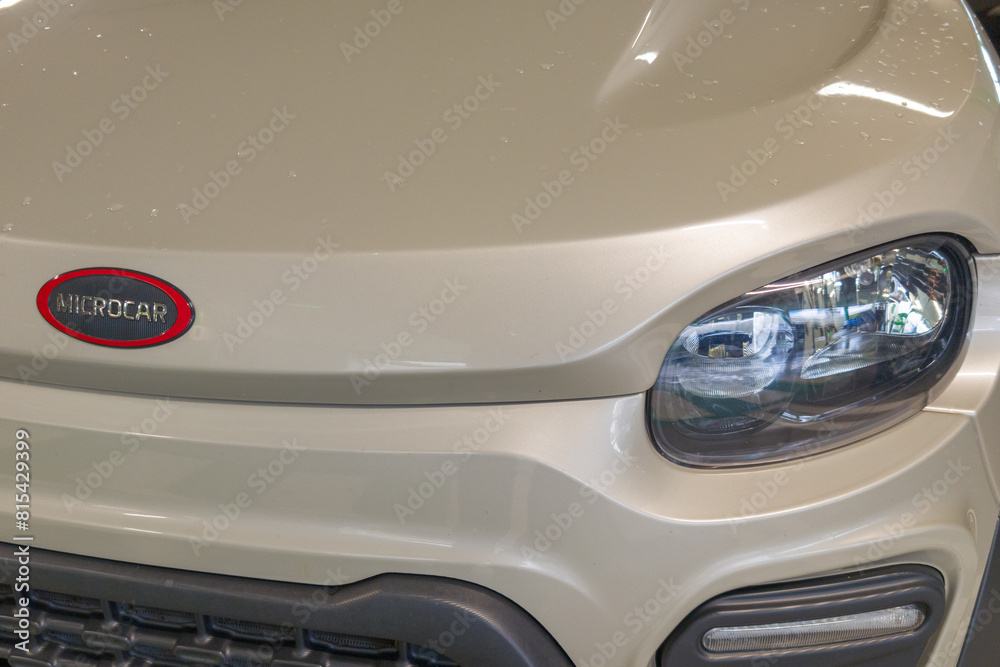 microcar brand text small car logo dealership sign store automobiles ...