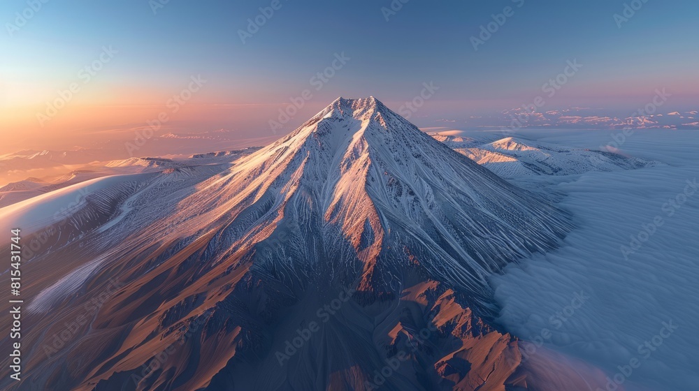 Foto de Aerial view of the Mount Damavand in Iran, featuring the ...