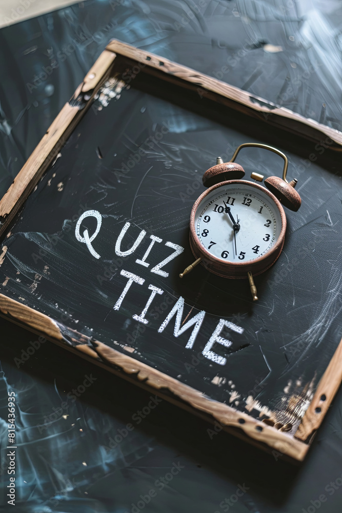 Quiz time is shown using a text, with writing " QUIZ TIME " Stock Photo ...