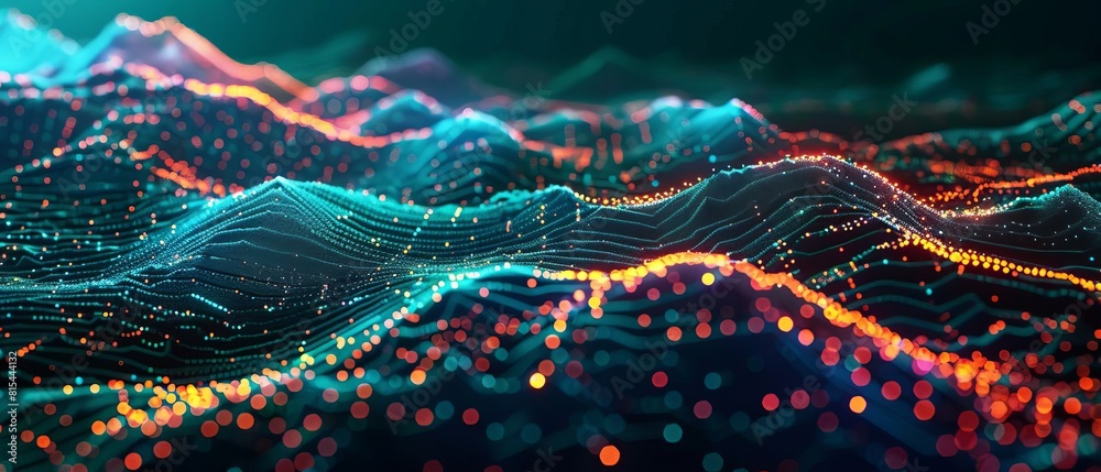 AI system alerting populations about potential landslide risks top view ...