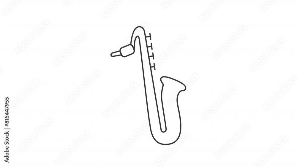 Animated wind instruments icons. Brass music line animation library ...
