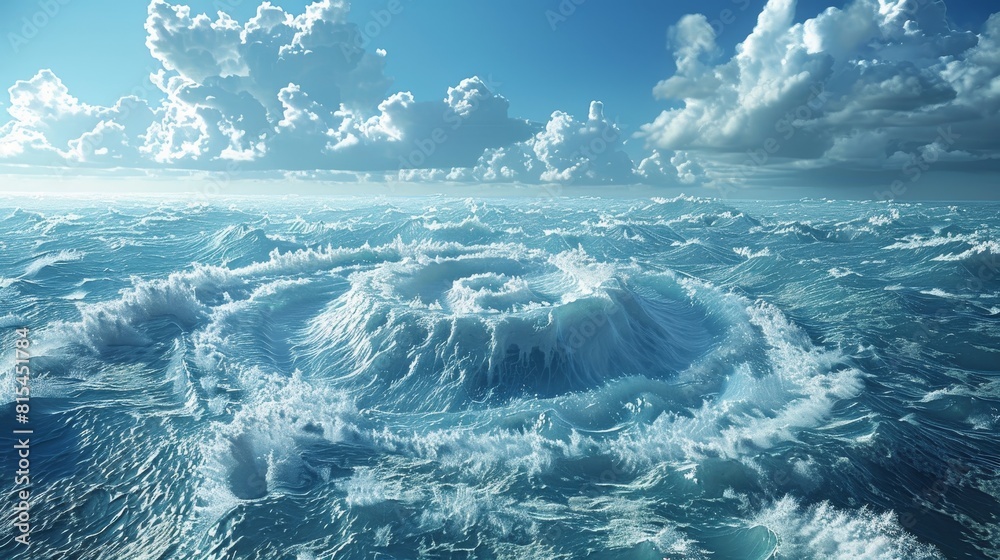 Climate Change: A 3D vector illustration of a hurricane forming over ...