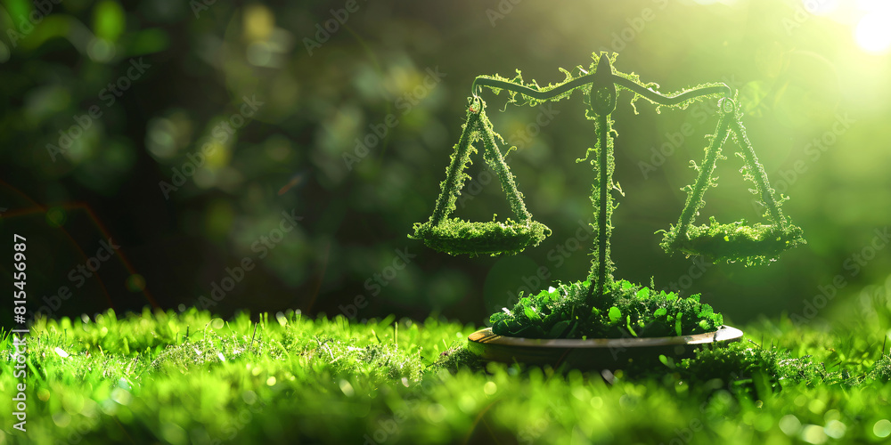 grass scales of justice environment reflection net zero emissions ...