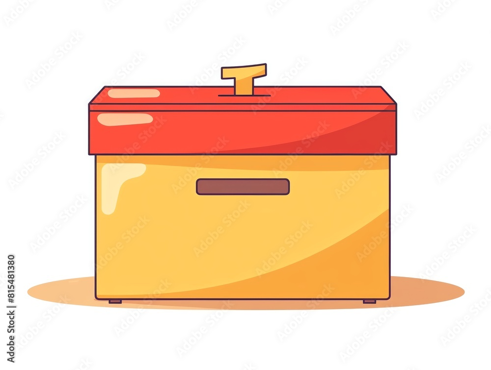Donation box flat design side view charity theme cartoon drawing ...