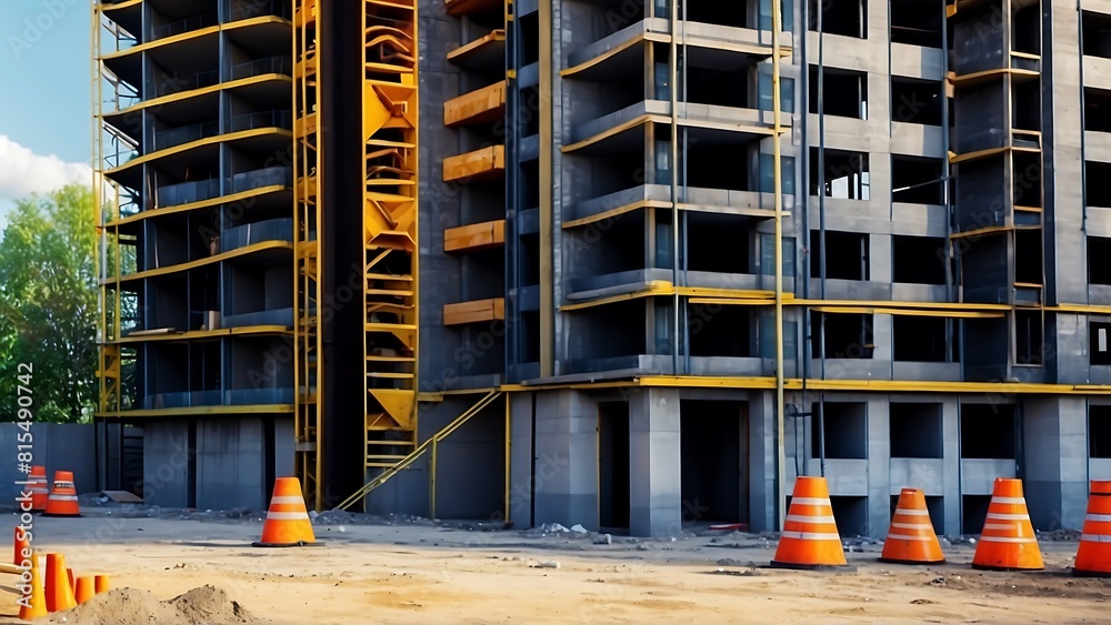 Office building construction Large department store in the city Stock ...