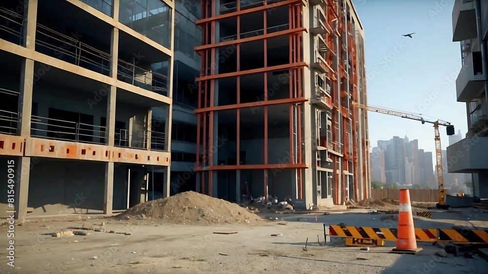 Office building construction Large department store in the city Stock ...