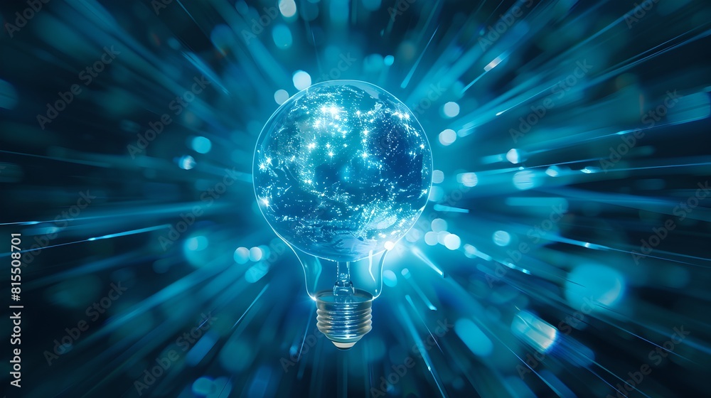 Spark of Innovation: A Luminous Light Bulb Illustration, Symbolizing ...