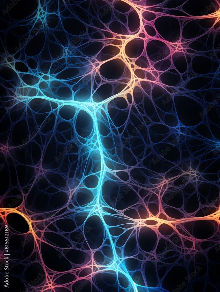 AI neural network visualization, complex connections, data flow ...