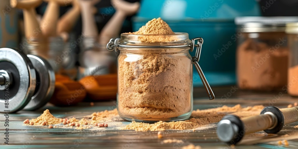 Mockup gym creatine monohydrate powder jar for bodybuilding and muscle ...