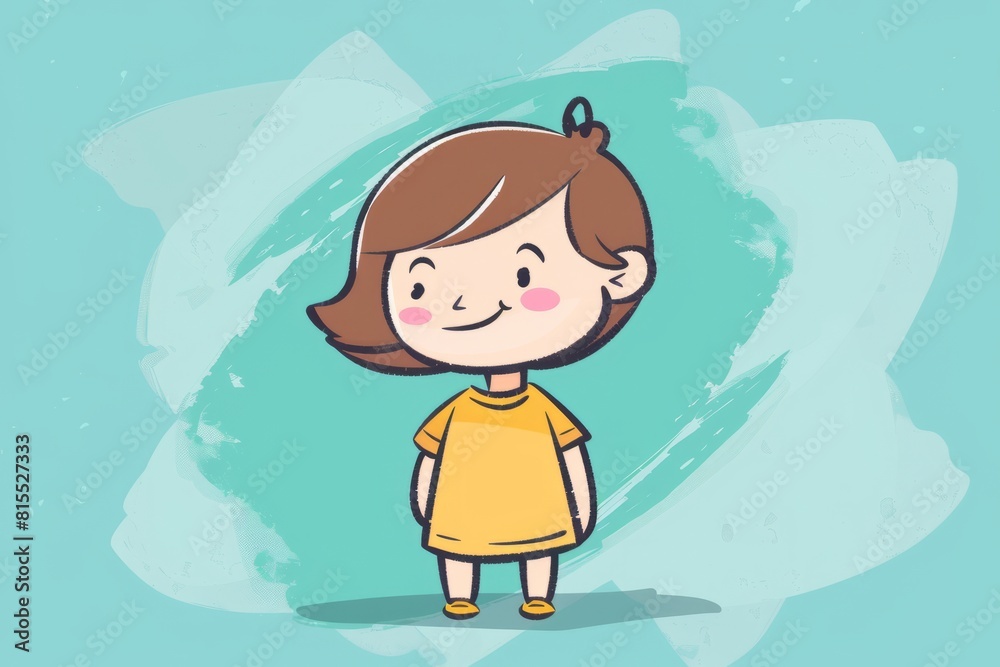 Cartoon cute doodles of a character with a determined frown, showing ...