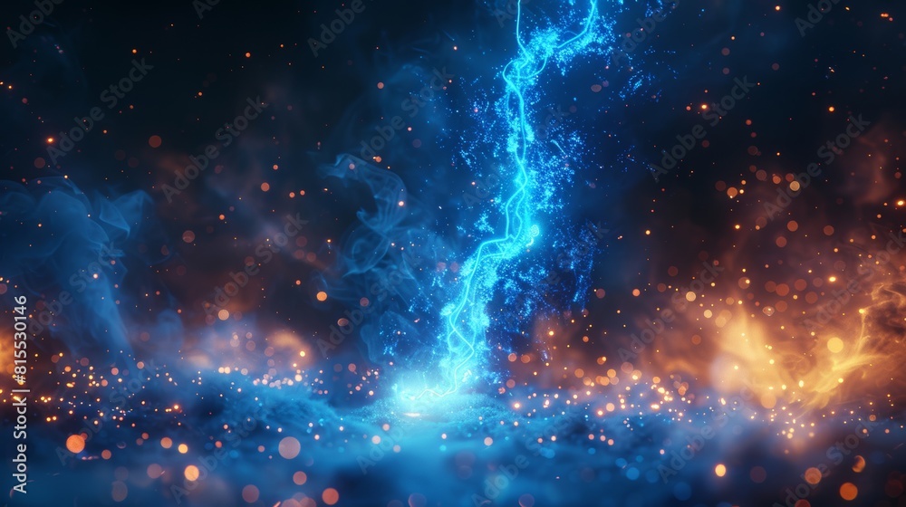 Cartoon blue thunderbolts crackling with sparks and lightning icons ...