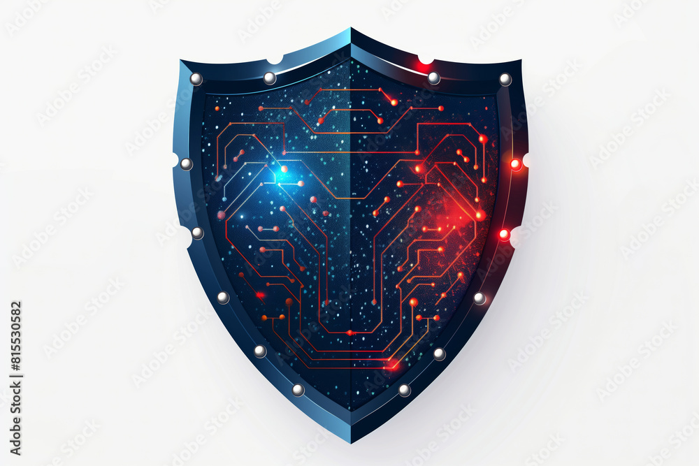 Bold Antivirus Logo with Shield Motif and Digital Elements Stock ...