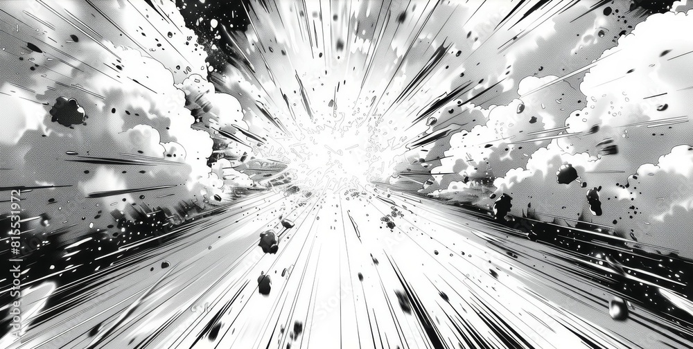 Discover manga and anime inspired comic speed lines featuring three ...