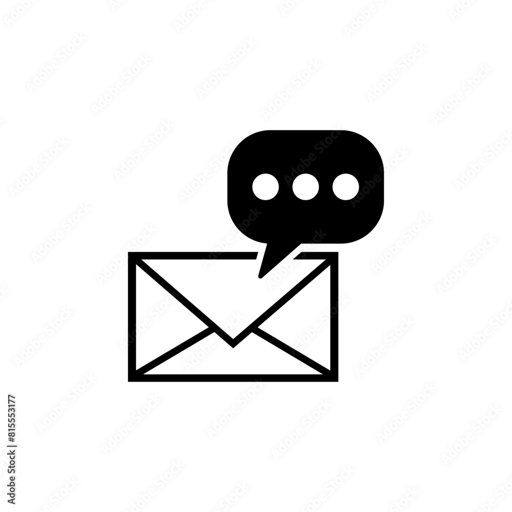 Email Notification, Quick Message flat vector icon. Simple solid symbol ...