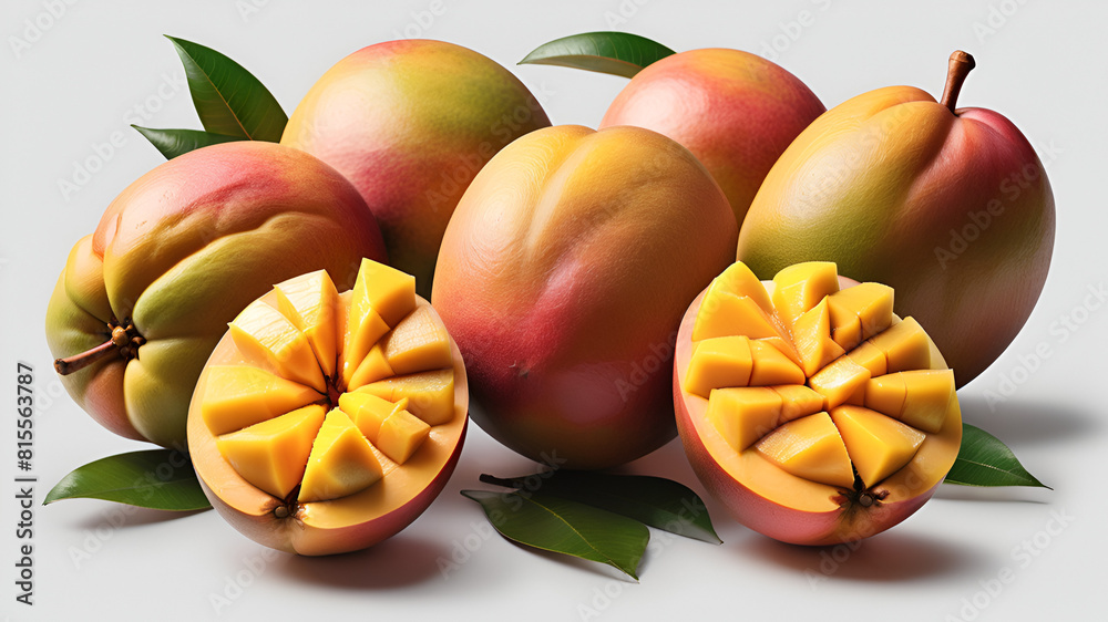 fresh yellow mango on an unusual background, natural colors, and ...