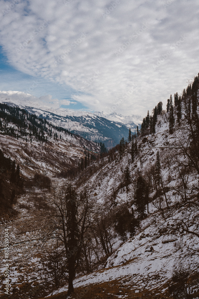 high-resolution stock images of Solang Valley's snow covered ski resort ...