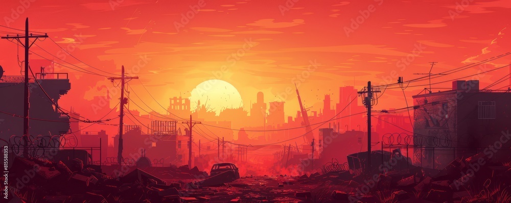 A dystopian wasteland ravaged by war and environmental catastrophe ...