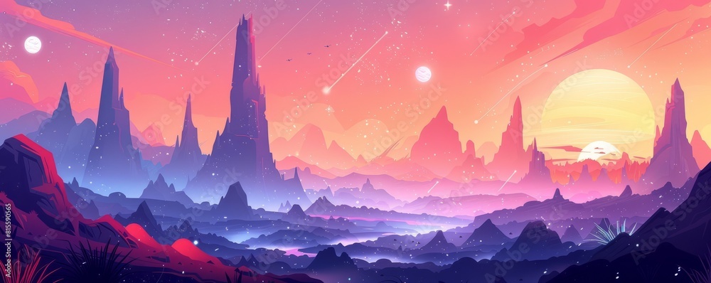 An alien landscape of towering spires and strange geometries, where ...