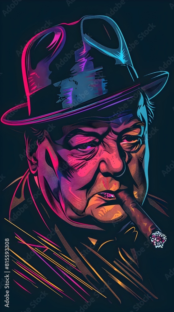 Powerful Depiction of Iconic British Leader Winston Churchill with ...