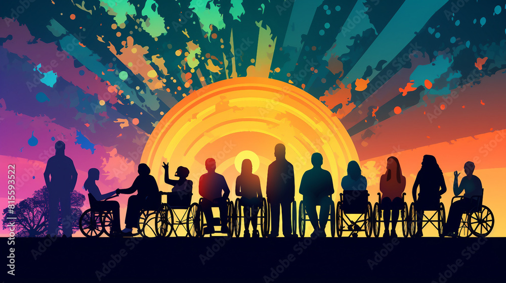 Silhouettes Of Diverse People Men Women And Disabled Individuals In