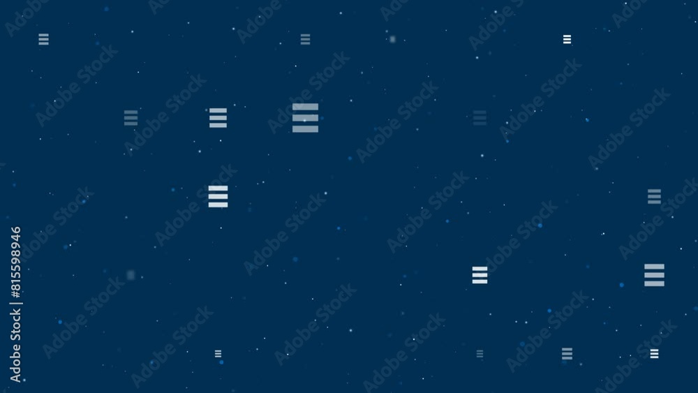 Template animation of evenly spaced identity symbols of different sizes ...