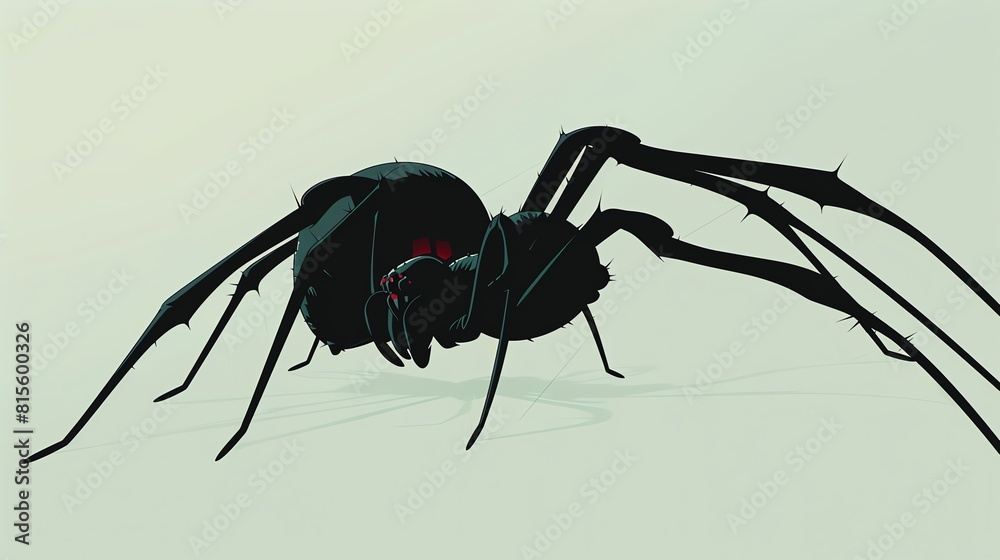 Black widow spider flat design, side view, spider theme, animation ...