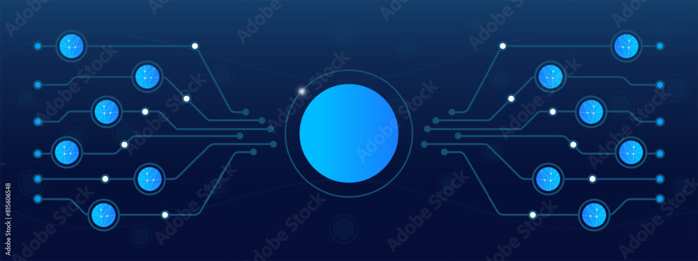 Digital growth graph chart on technology blue background. Chart ...