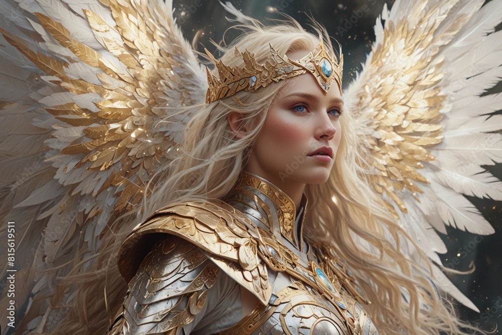 Ethereal Valkyrie Princess: Digital Fantasy Art Stock Illustration ...