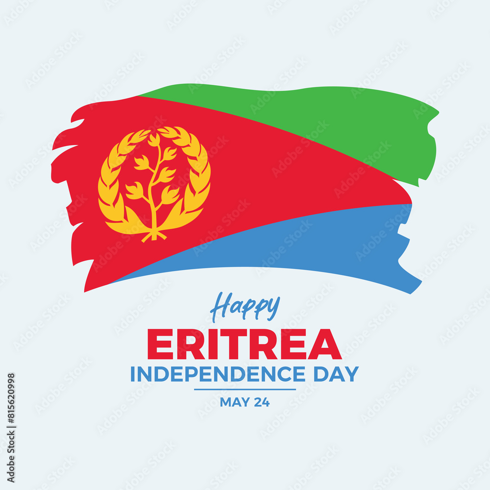 Eritrea Independence Day poster vector illustration. Grunge Eritrean flag icon vector ...