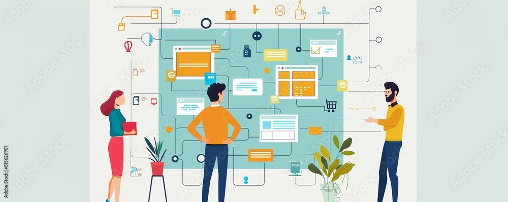 Agile methodologies streamline complex project work illustration Stock ...