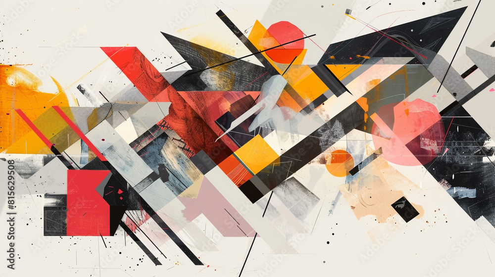 Abstract shapes in varying sizes and colors, layered and overlapping ...