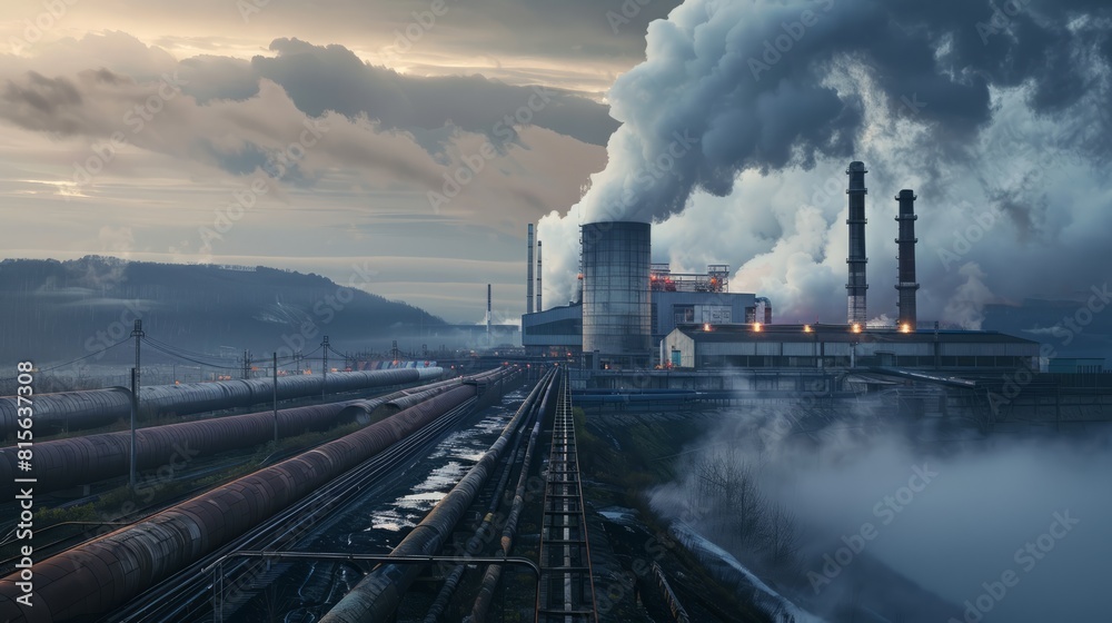Garbage sorting plant general view of the whole building . A huge ...