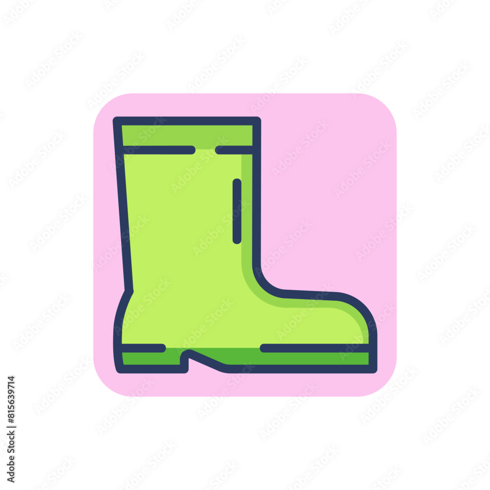Working boot line icon. Foot, rubber, mud outline sign. Work safety and ...
