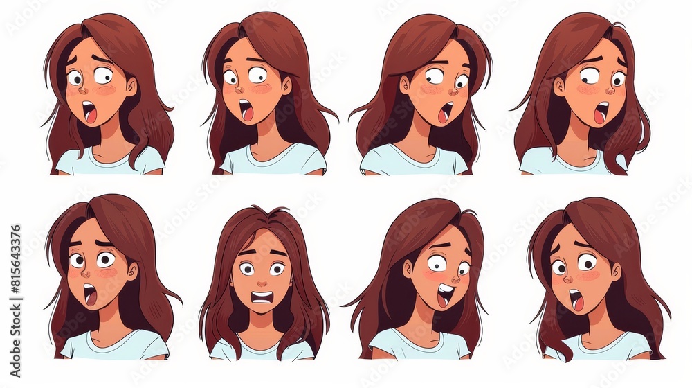 Animation of girl's mouth movements while talking. Synchronized lips ...